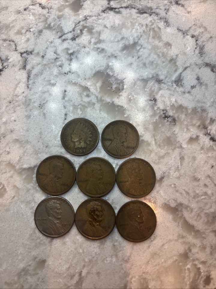 Lot Of 8 Pennies 1891, 1917, 1918, 1943, 1951, 1956 | eBay