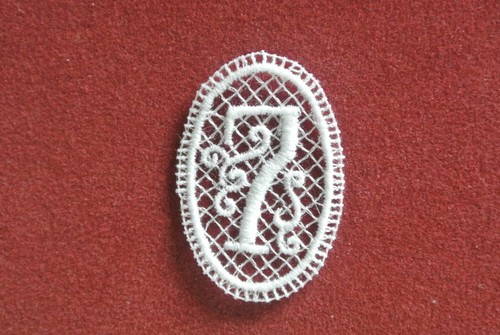 Number 7/seven - sew-on lace motif/applique/patch/craft/card making | eBay