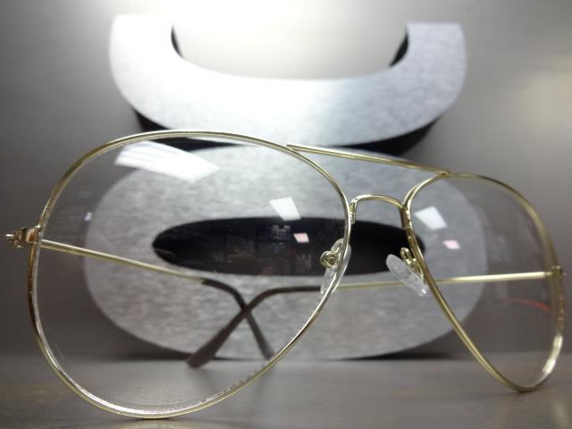 Men or Women CLASSIC VINTAGE RETRO Style Clear Lens EYE GLASSES Gold ...