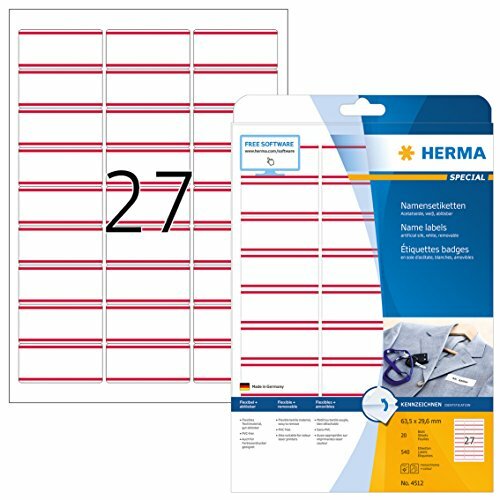 HERMA Flexible Self Adhesive Name Badge Labels, 27 Labels Per A4 Sheet ...