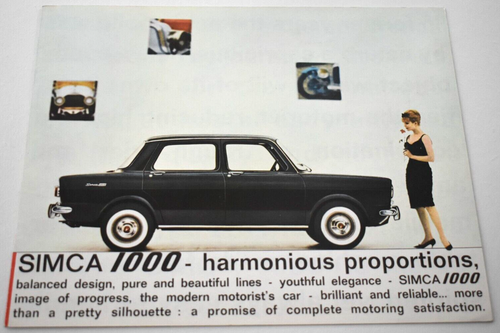 SIMCA 1000 UK SALES BROCHURE c.1961/62 | eBay
