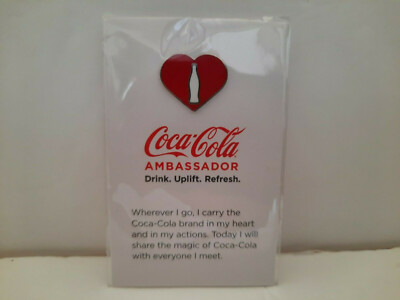 Coca Cola Ambassador RED HEART LAPEL PIN White Coke Bottle 2020 | eBay