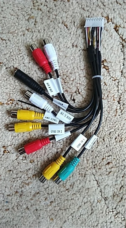 20 Pin Plug Car Stereo Radio RCA Output Cable Aux-in Adapter Connector ...