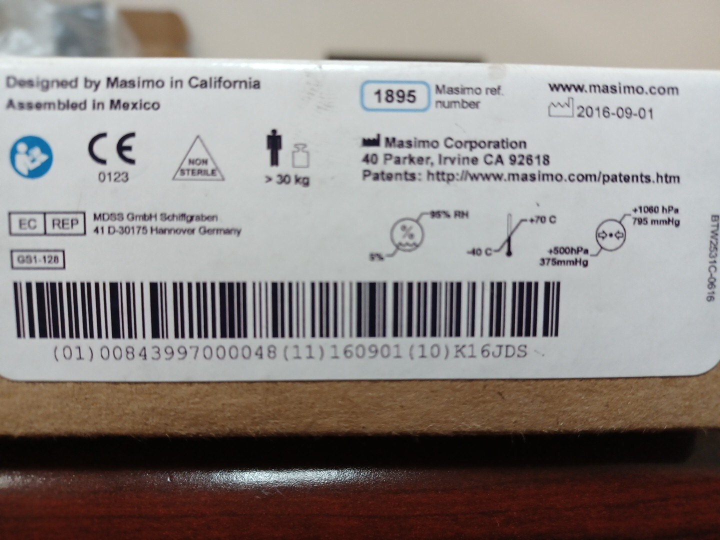 Masimo Ref#1895 LNCS TC-I Tip-Clip Spo2 Reusable Sensor 3 ft - White ...