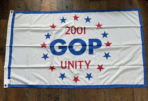 2001 GOP Unity Flag 55" X 32" Grand Old Party Republican Politics Trump ...