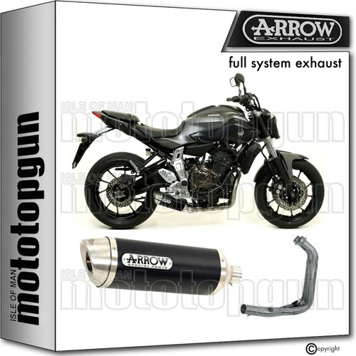 ARROW FULL EXHAUST OK LOW THUNDER BLACK ALUMINIUM YAMAHA MT07 MT 07 ...