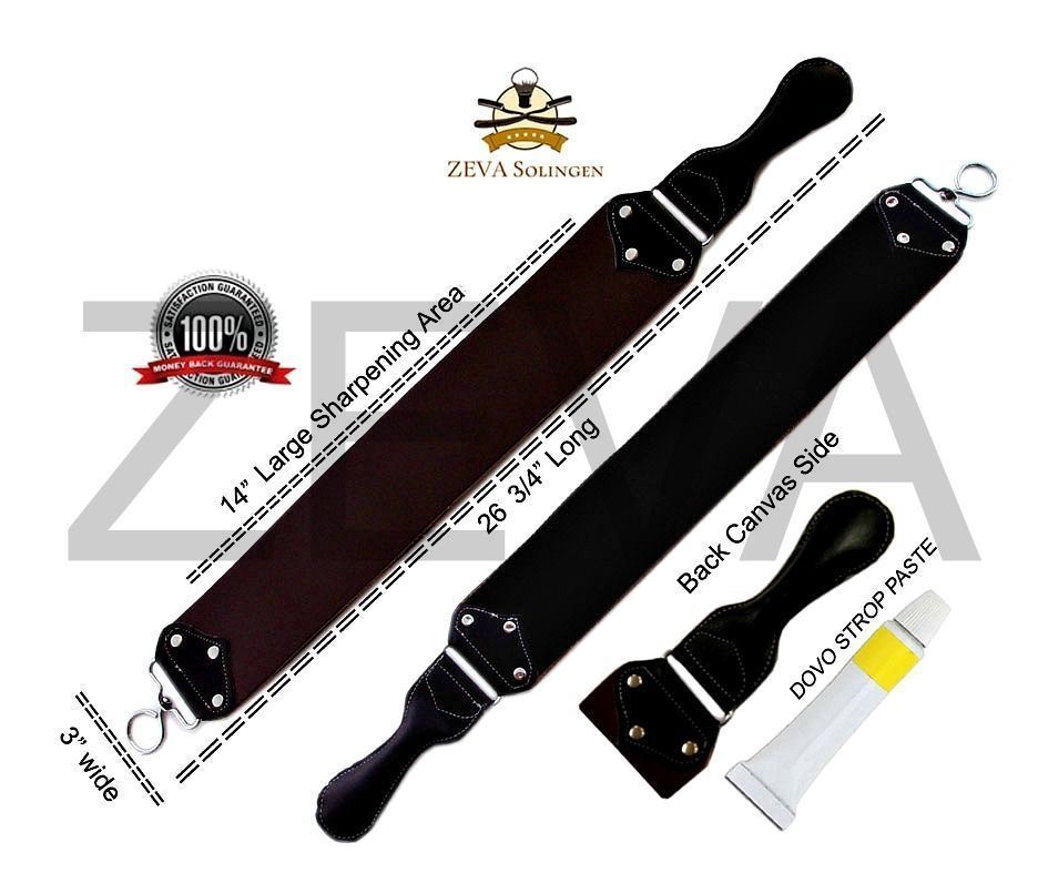 26' 3/4" Long Barber Leather Straight Razor Strop Strap Sharpening ...