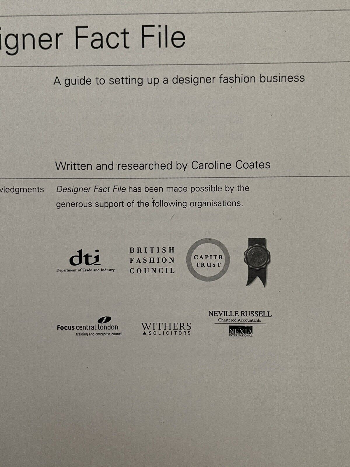 Designer Fact File from The British Fashion Council | eBay