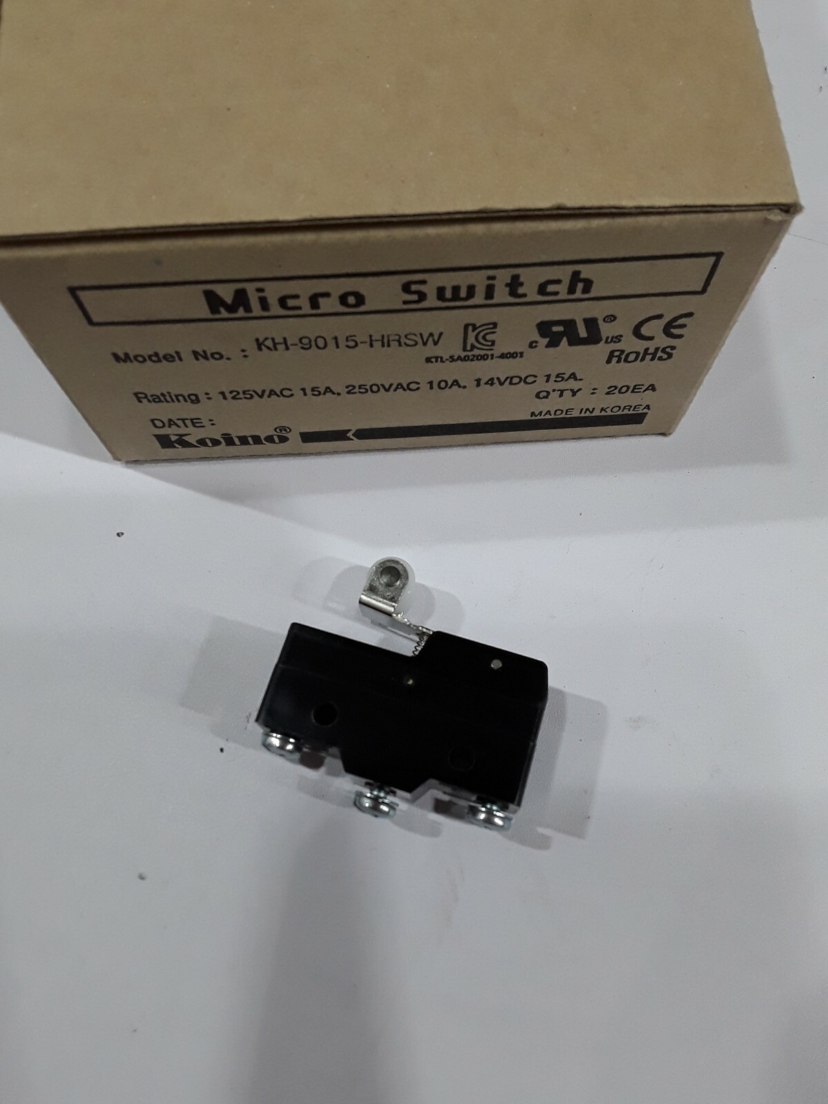 KH-9015-HRSW KOINO MICRO SWITCH 125VAC 15A NEW | eBay
