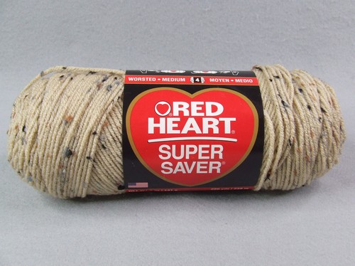 Red Heart Super Saver #4 Worsted Acrylic Yarn Color Buff Fleck 260 ...