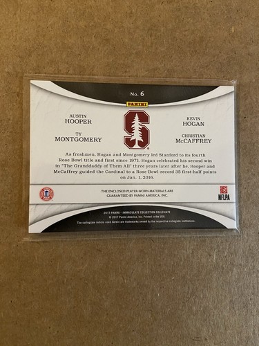 2017 Immaculate Quad Christian McCaffrey/Hogan/Hooper/ Montgomery /99 ...