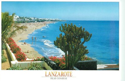 The Lanzarote Island Large Postcard Puerto del Carmen Playa Canary ...