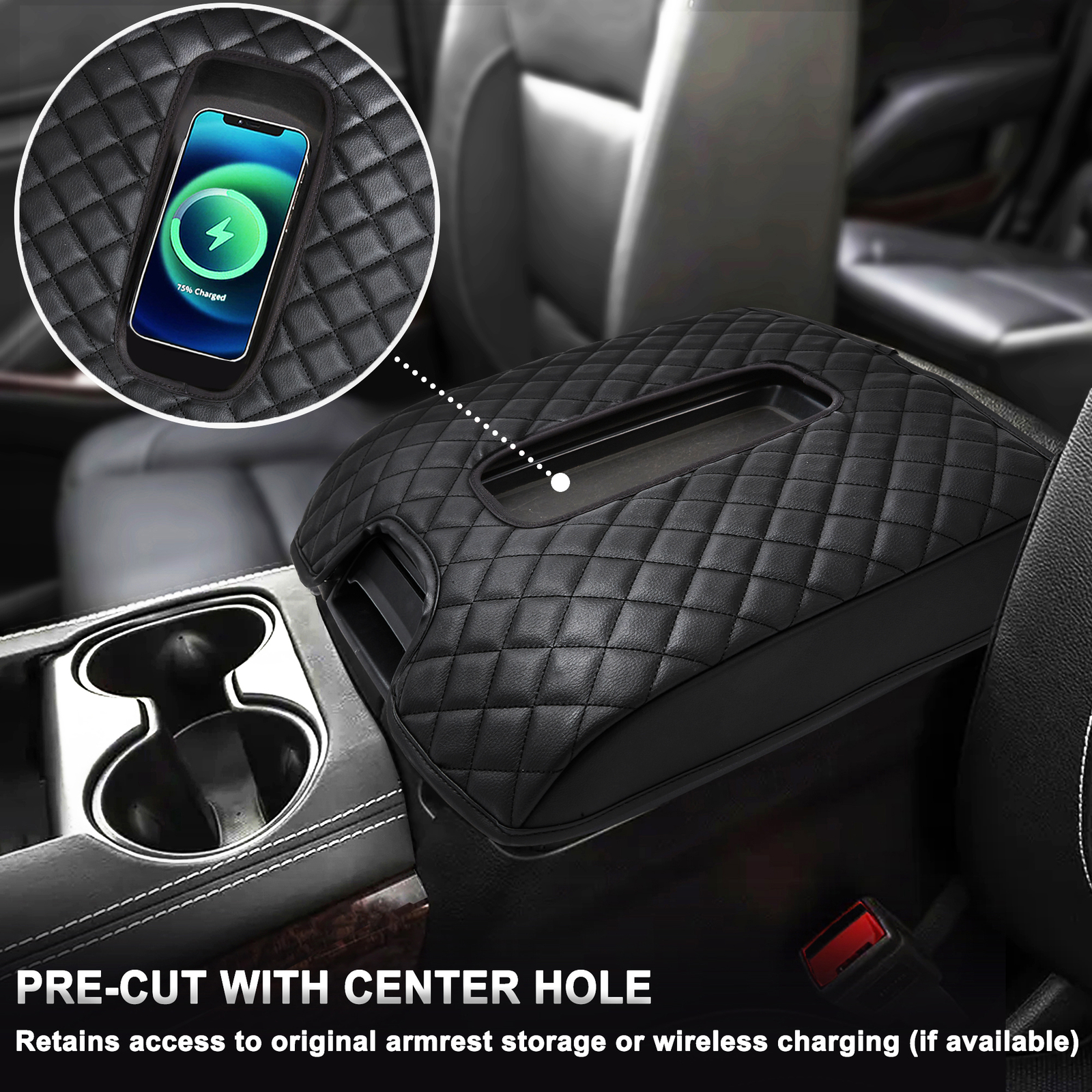 Center Console Lid Armrest Cover Cushion Pad Fit Chevy Tahoe 2015 2016 ...
