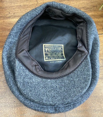 Vintage Pendleton Gray 100% Pure Virgin Wool Newsboy Cap Hat Large USA | eBay