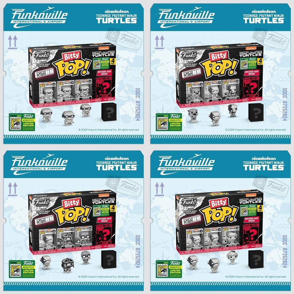 FUNKO BITTY POP TMNT 2024 SDCC EXCLUSIVE LE 4k Pcs SET OF 4 NINJA ...
