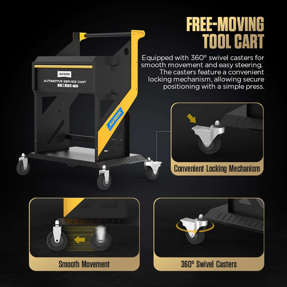 AUTOOL Rolling Tool Cart Heavy Duty Mechanic Tool Trolley Mobile ...