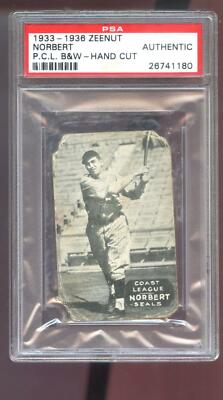 1933 1936 Zeenut Ted Norbert PSA A Graded Baseball Card Pacific Coast ...
