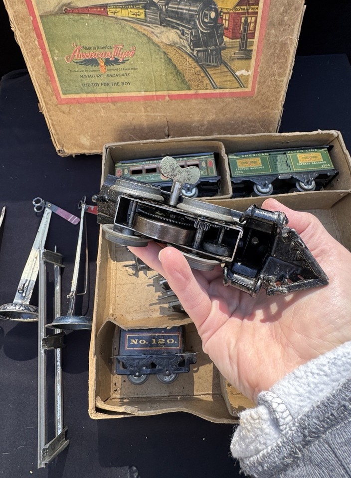 1921 American Flyer Miniature Railroads Tin Litho Wind-Up Engine ...