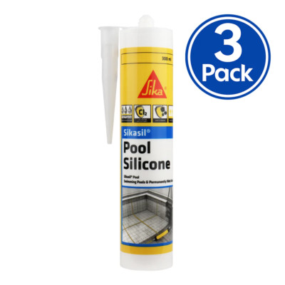 Sikasil Pool White Silicone Sealant Swim Wet Areas Tile Glass Concrete ...