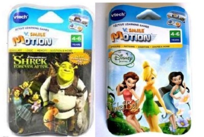 LOT of 2 : V.SMILE MOTION, TINKER BELL & SHREK FOREVER AFTER GAMES | eBay