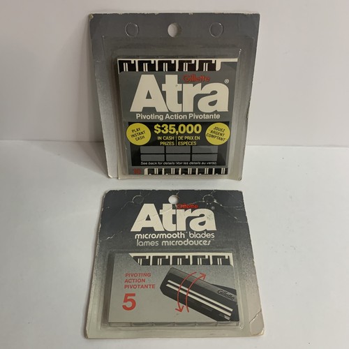 VINTAGE GILLETTE ATRA RAZOR BLADES 2 Packs - 10 & 5 - 15 CARTRIDGES ...