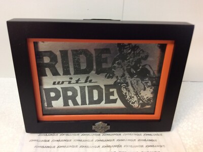 HALLMARK HARLEY-DAVIDSON “RIDE WITH PRIDE” SIGN NEW WITH TAG 6” BY 8 ...