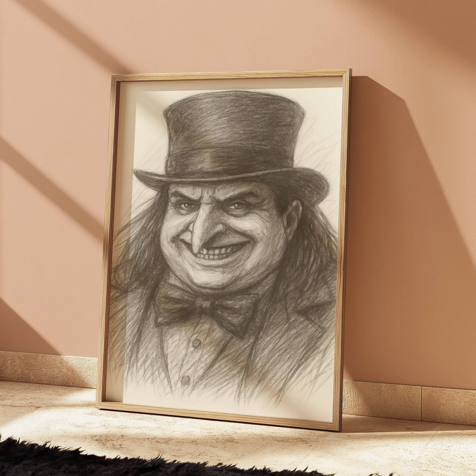 PENGUIN DC DRAWING PRINT SKETCH 8" x 10" PRINT WALL ART HOME DECOR | eBay