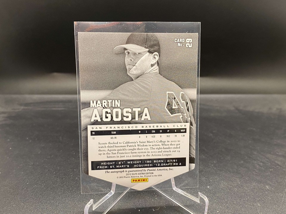 Martin Agosta 2012 Elite Extra Edition Aspirations Die Cut Auto #29 / ...