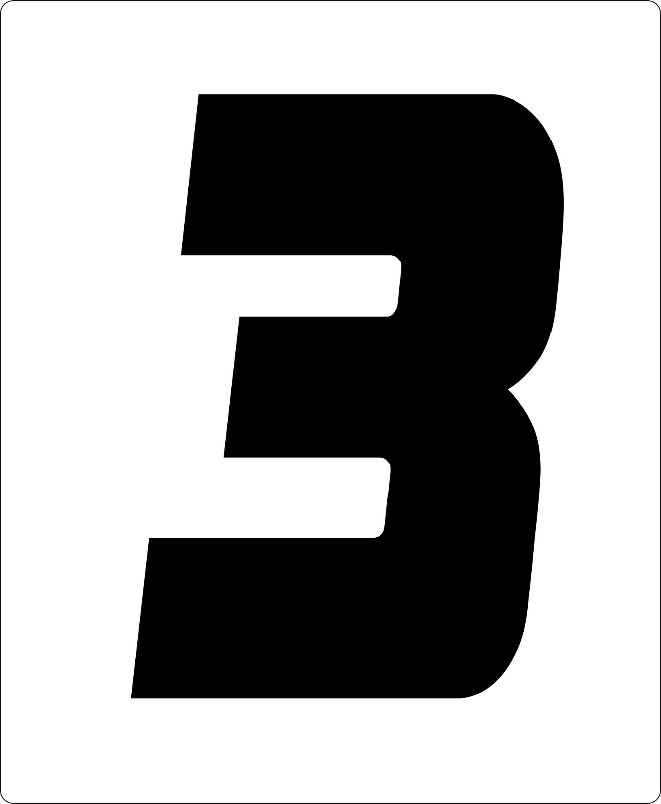 6 INCH RACING NUMBER #3 VINYL DECAL-BLACK- FREE SHIPPING | eBay