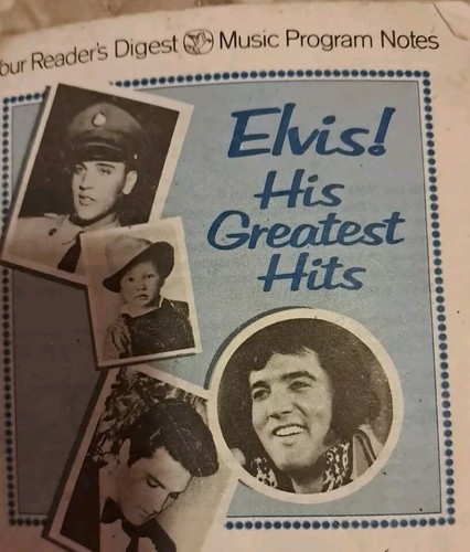 1983 ELVIS HIS GREATEST HITS Reader's Digest Program Notes BOOKLET ONLY ...