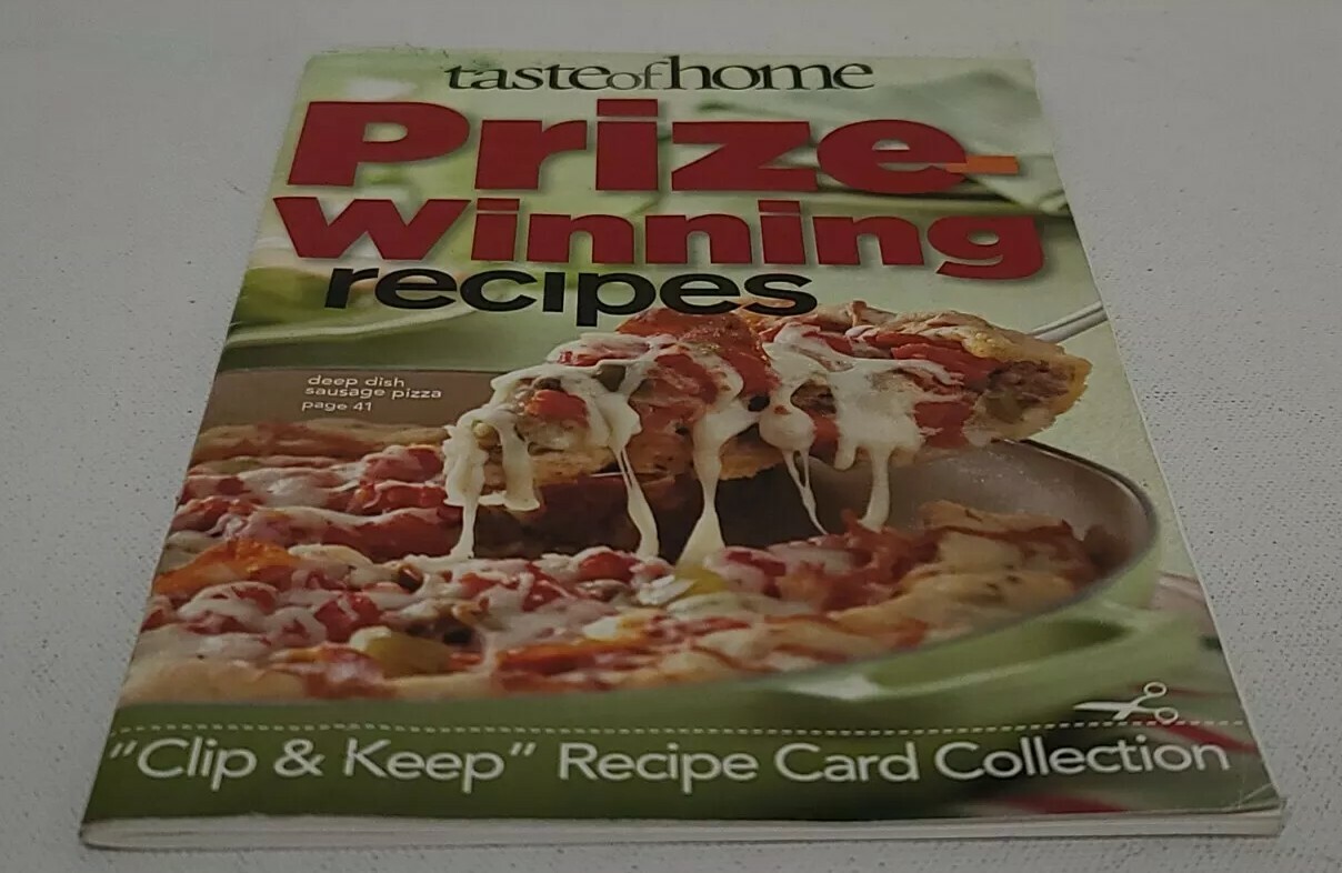 Taste of Home Prize Winning Recipes Cookbook Card Pizza Appetizers Soup ...