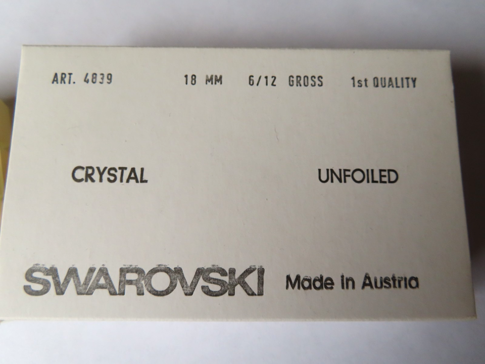 Factory Box 72 Swarovski Flatback Pentagon Prisms 18mm Crystal/unfoiled ...