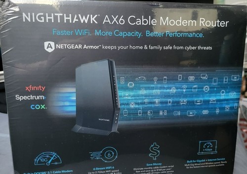 NETGEAR Nighthawk Dual-Band AX6000 Wi-Fi 6 Cable Modem Router for sale ...
