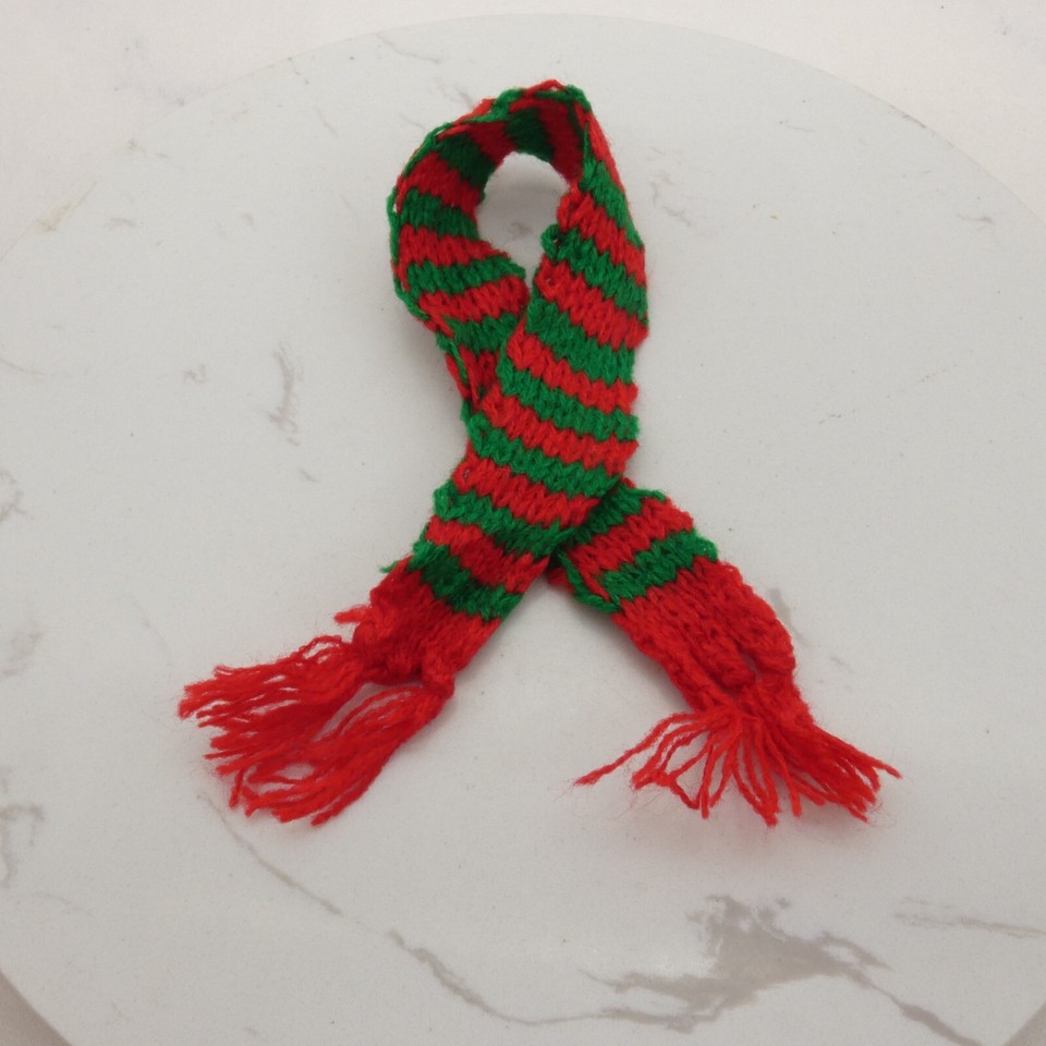 Scarf For Integrity Toys Barbie Size Doll Red Green Stripe Fringe ...