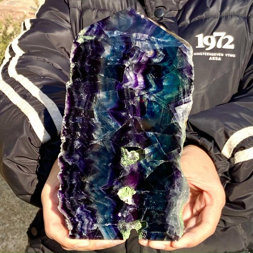 2.68LB Natural unique colored fluorite pillar quartz crystal sample | eBay