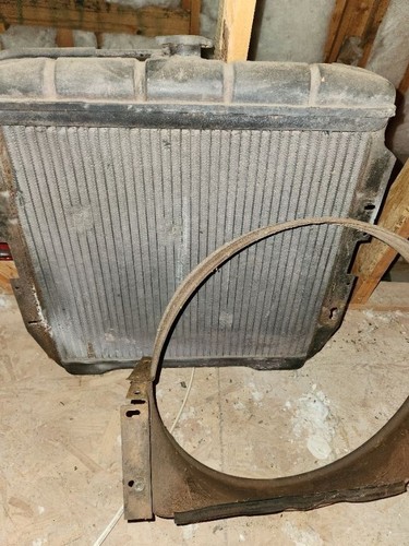 Original 1956 Ford Radiator & shroud OEM 312 Automatic Copper ...