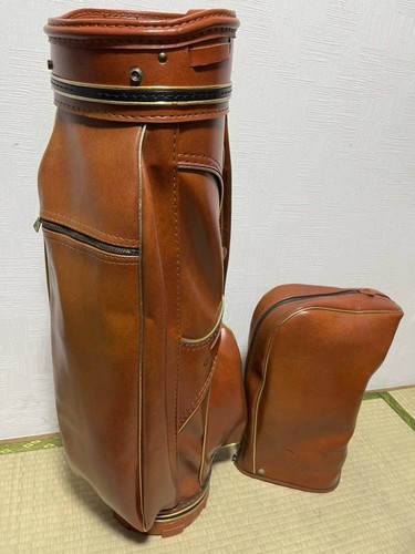 Rare genuine leather Ben Hogan golf bag carry cart caddy staff tour bag ...