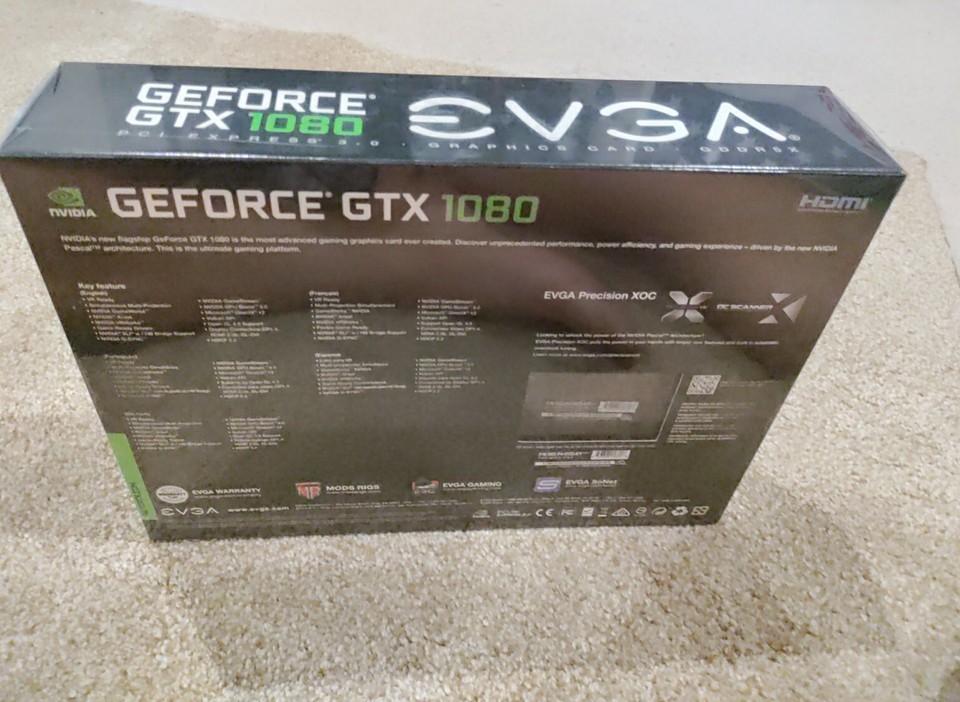 FACTORY SEALED *RARE* EVGA GeForce GTX 1080 FTW DT GPU Graphics Card ...