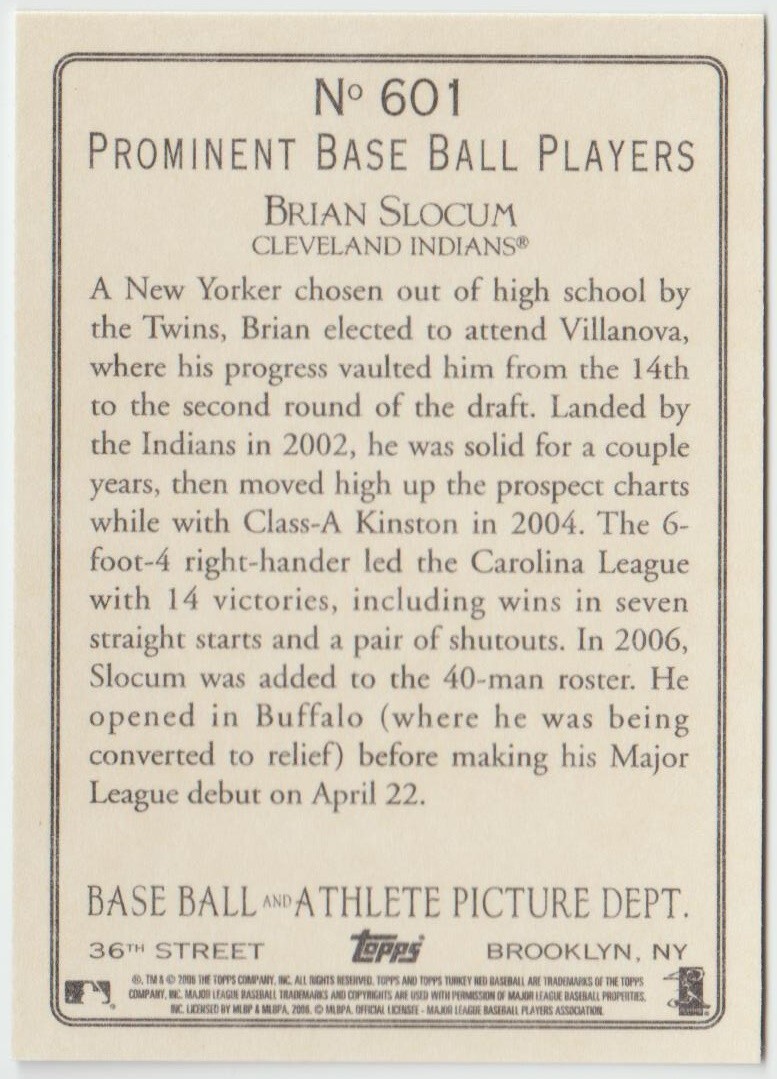 2006 Topps Turkey Red - #601 Brian Slocum for sale online | eBay