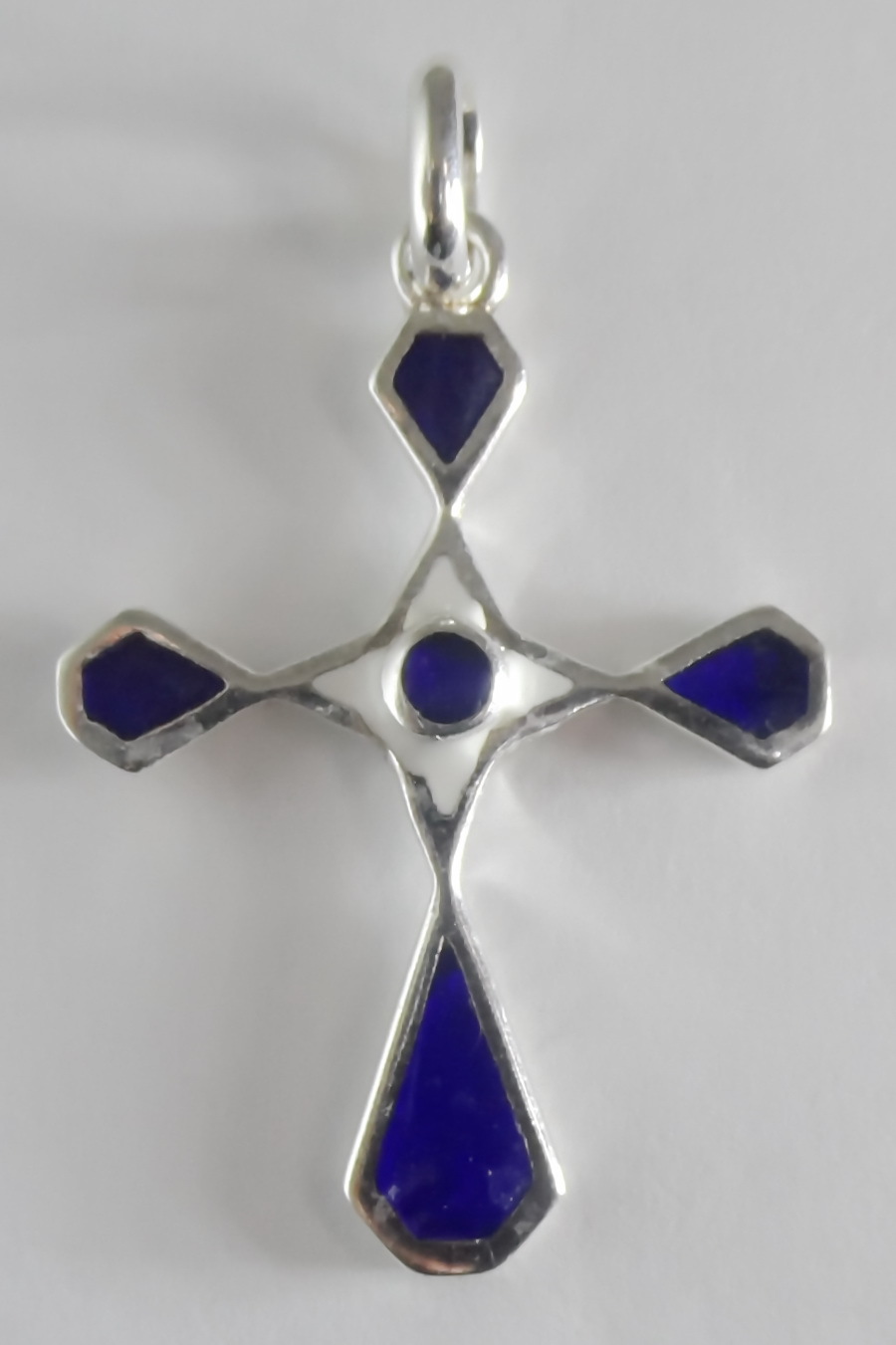 Sterling Silver Dark Blue Enamel Cross Pendant/1.70 Gr. | eBay