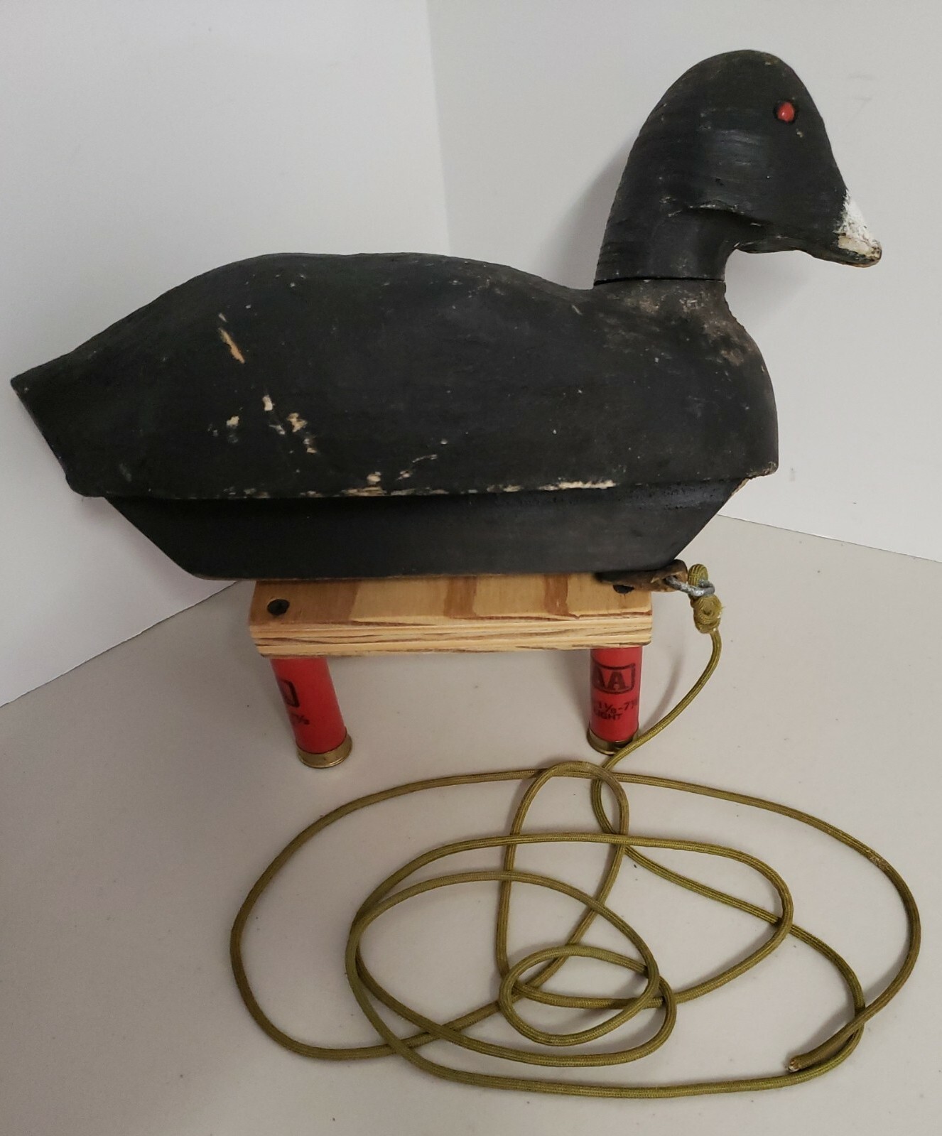 HERTERS VINTAGE DUCK DECOY AMERICAN COOT BALSA BODY 12" (STAND NOT ...