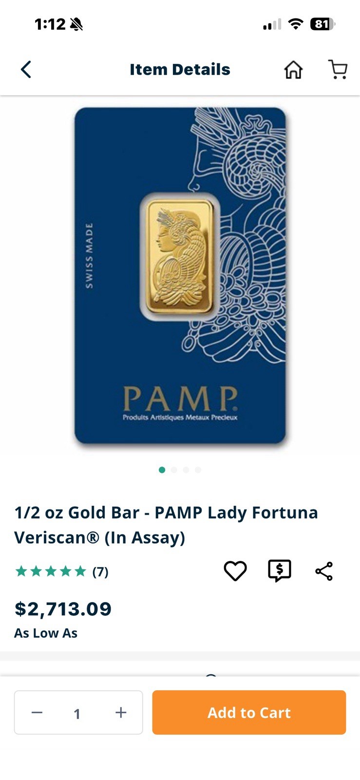 1/2 Oz Pamp Suisse Gold Bar in Assay Card | eBay