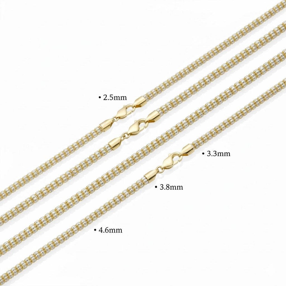 Diamond Cut Ice Chain - 10K Yellow Gold | eBay