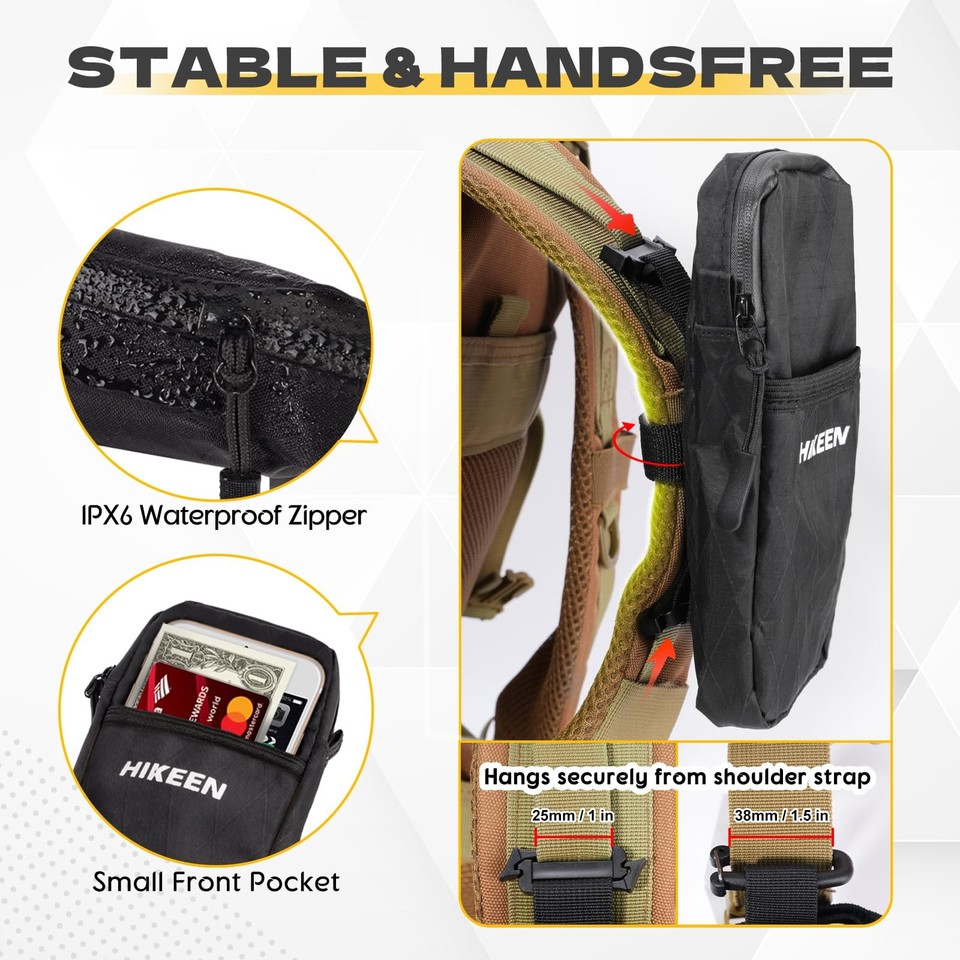 X-Pac Backpack Strap Pouch for Smartphone, Weatherproof Durable ...
