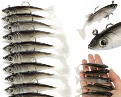 Qty 10 Ctrade Australia Flathead Lures Soft Plastics Lures Paddle Tail ...