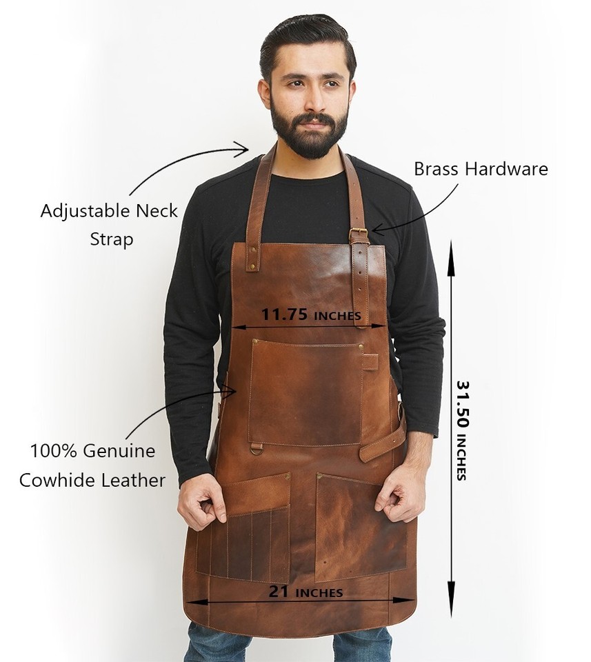 Heavy Duty Leather Tool Aprons for Men & Women Chef BBQ Cooking ...