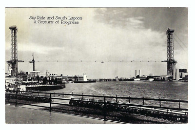 Chicago Illinois 1933 World's Fair Skyride and South Lagoon Vintage ...