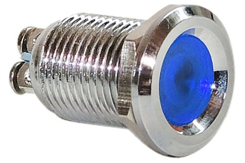 5/8" Silver Stainless Steel Blue Switch Indicator Light Pilot LED Lamp ...