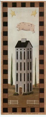 (4 x 10) Art Print PA0420 Chris Palmer Pig Jumping over building | eBay