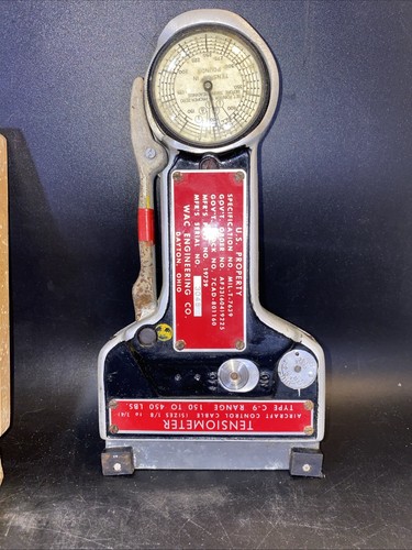 C-9 Tensiometer 1950s Aircraft Control Cable Testing Sizes 1/4 - 1/8 ...